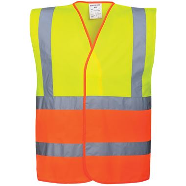 Portwest C481 Yellow/Orange Two Tone Hi Vis Vest | Safetec Direct