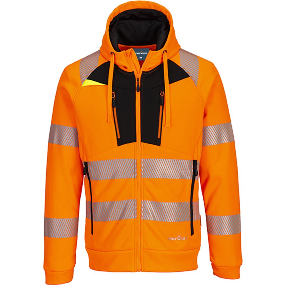 Portwest DX477 Orange Hi Vis Hooded Sweatshirt | Safetec Direct
