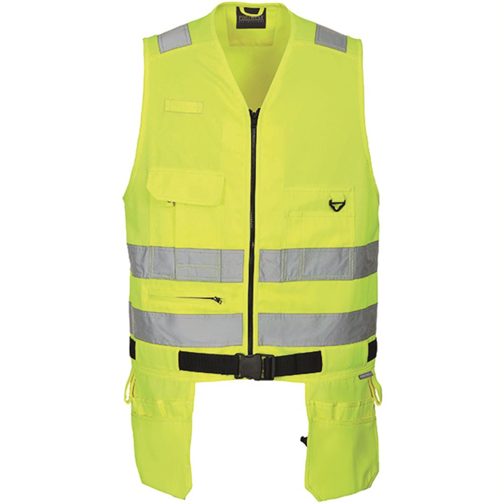 Portwest KS63 Yellow Polycotton Xenon Hi Vis Tool Vest | Safetec
